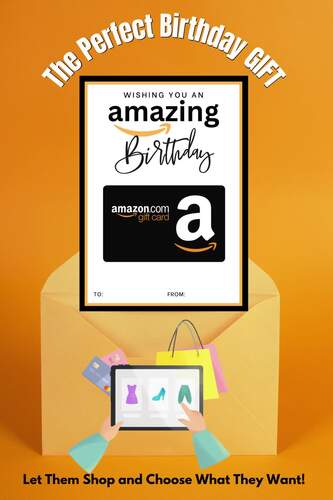 Printable Amazon Gift Card Holder | Birthday Card for Her | Gift for Him
