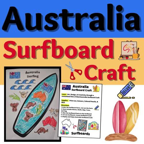 Australia Ocean Craft Surfboard Activity Resource Surf board by DadsDesigns