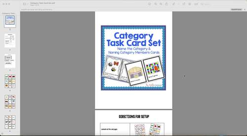 Category Task Card Set by The Autism Helper | TPT