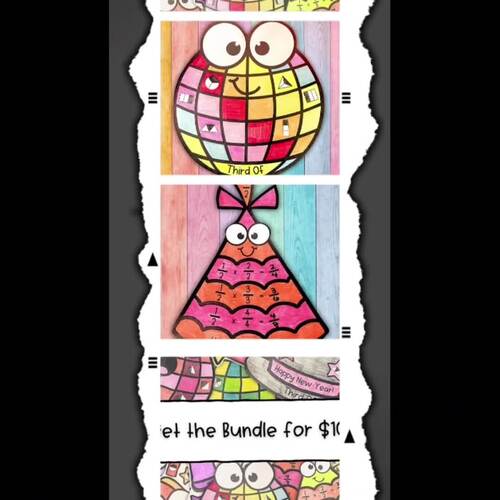 New Years Party Hat Math Craft | Multiply & Find Equivalent Fractions