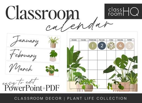 PLANT LIFE Classroom Calendar by classroomHQ | TPT