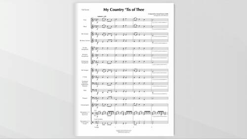 Easy Patriotic Band Music - My Country 'Tis of Thee - Beginner Band ...