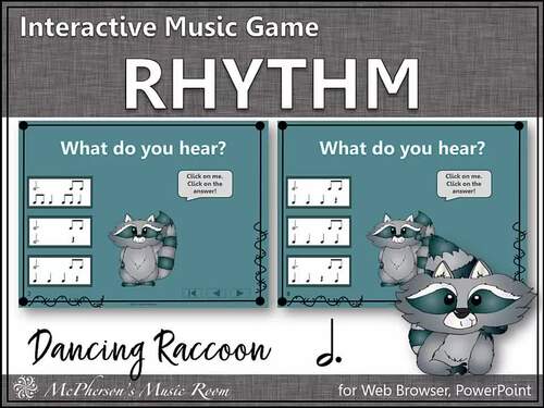 Rhythm Game Dotted Half Note Interactive Music Game {Dancing Raccoon}