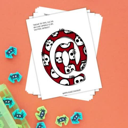 Halloween Skulls Bulletin Board Display Letters Classroom Decor | TPT