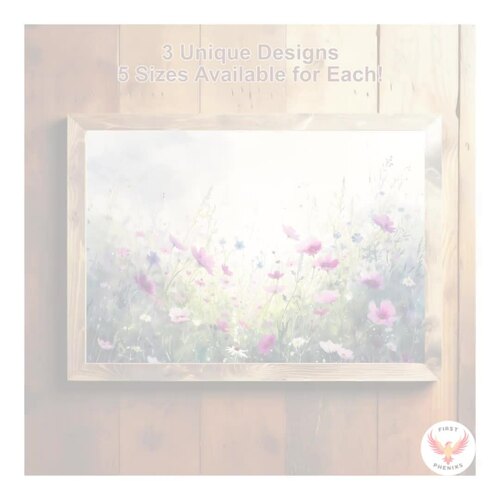 Dawn Meadow Watercolor Set Serene Wildflower field Wall Art Prints ...