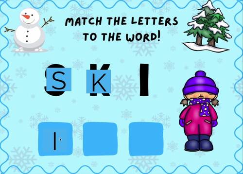 Winter Letter Recognition and 3-Letter Sight Words - Reading Boom Cards