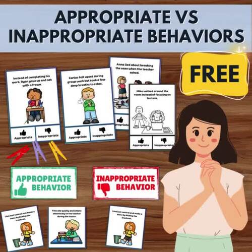 Free Appropriate vs Inappropriate Behaviors Cards Expected vs ...