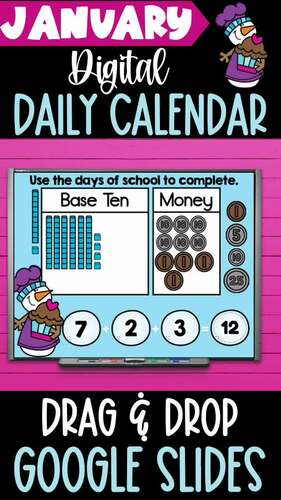 Digital JANUARY Calendar Google Classroom Google Slides by First Grade ...