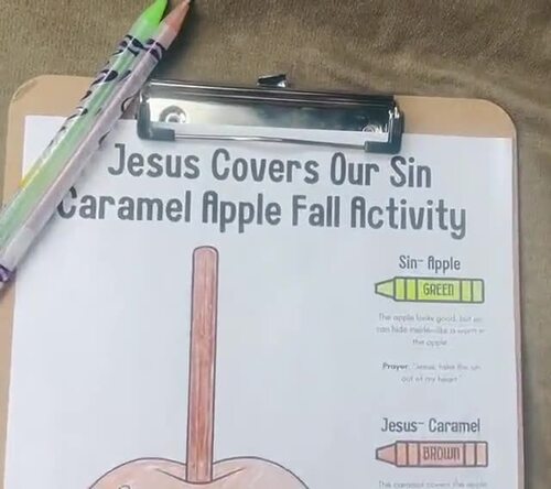 Jesus Covers Our Sin Caramel Apple Fall Activity | Hands-On Christian ...