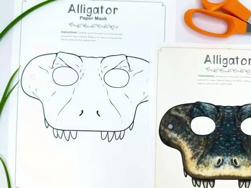 Alligator | Paper Mask | Printable Craft | Alligators by Simply Schoolgirl