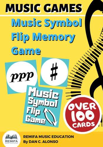 GAME - Music Symbols Memeory Flip Game - OVER 100 cards. | TPT