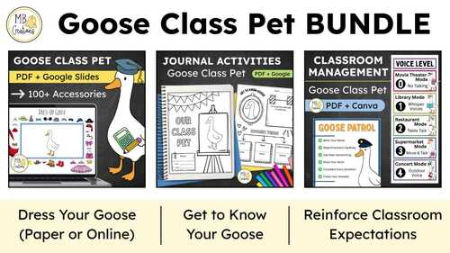 Silly Goose Classroom Management System Porch Goose Class Pet Print and ...