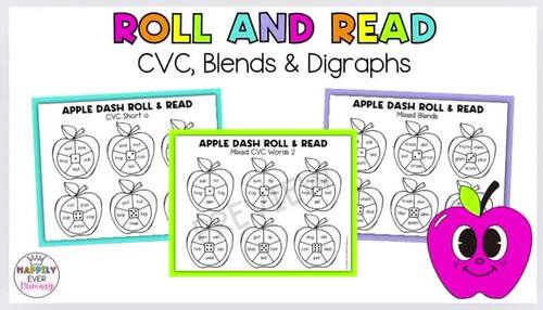 Back to School Roll & Read Fluency Practice Games | CVC Digraphs Blends