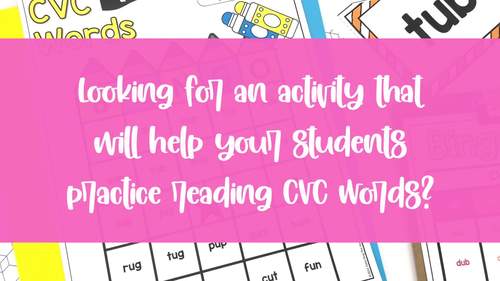 Back To School CVC Word BINGO Cards - No Prep Printable & Editable
