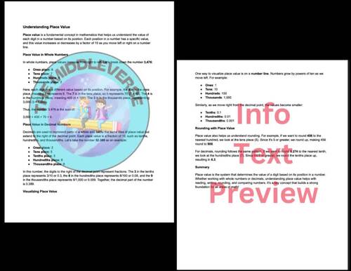 Place Value Matching Activity by The MiddleVerse | TPT