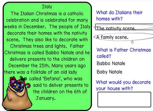 Christmas Around the World (Reading Comprehension) - Boom Cards | TpT