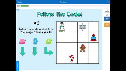 Winter Directional Coding Activities Digital Task Cards with Boom Cards