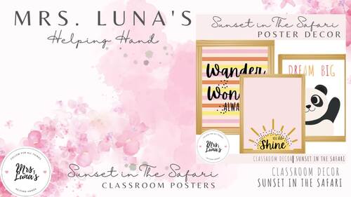 SUNSET IN THE SAFARI Classroom Posters | 14 Positive Classroom Posters ...