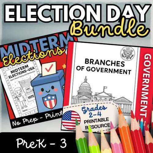 Election Day Crafts and Activities Bundle | Reading, Coloring ...