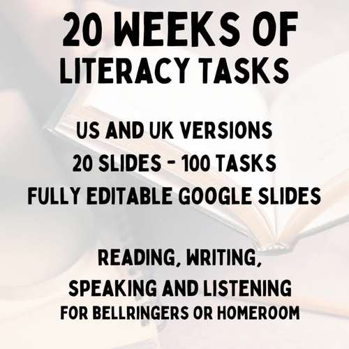 100 Morning Work Literacy Activities | 20 Weeks of Literacy Tasks ...