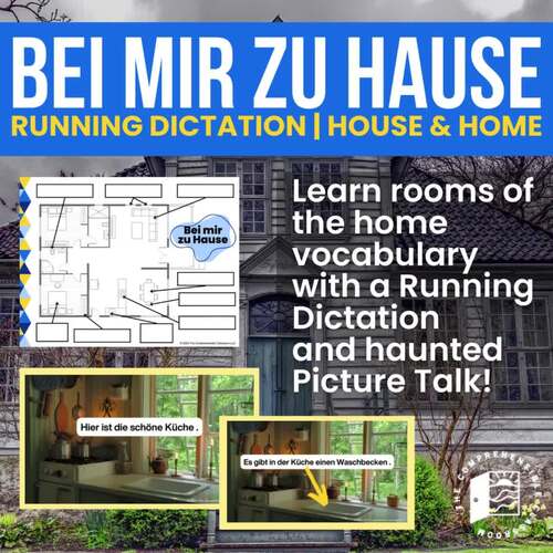 Bei mir zu Hause House and home vocabulary Running Dictation in German