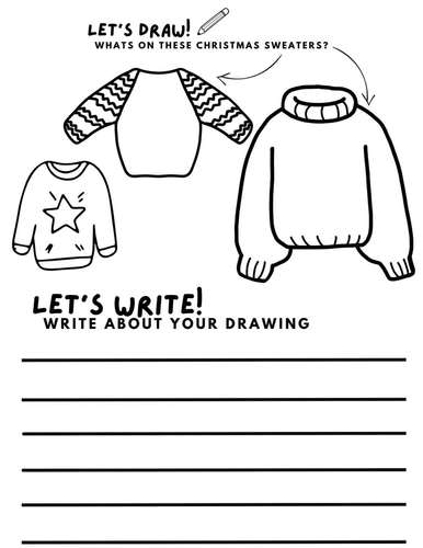 Christmas finish the drawing for third grade. Descriptive writing prompts 1