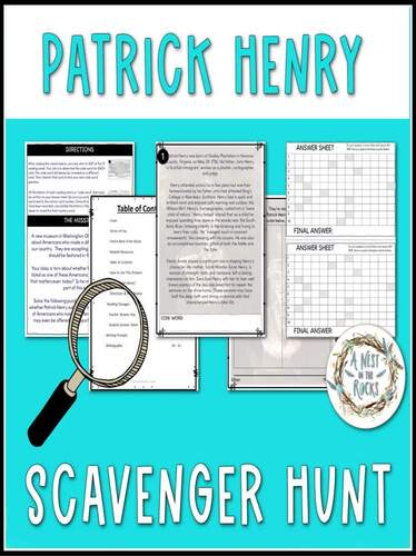 Patrick Henry Biography - Scavenger Hunt Challenge - Gallery Walk Activity