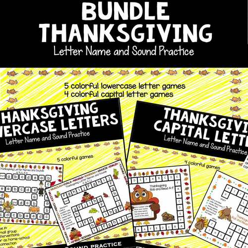 Bundle Thanksgiving Letter Names and Sounds Practice - 9 games ...
