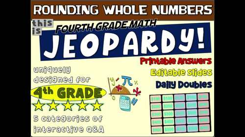MULTI-STEP PROBLEMS - Fourth Grade MATH JEOPARDY! handouts & Game Slides