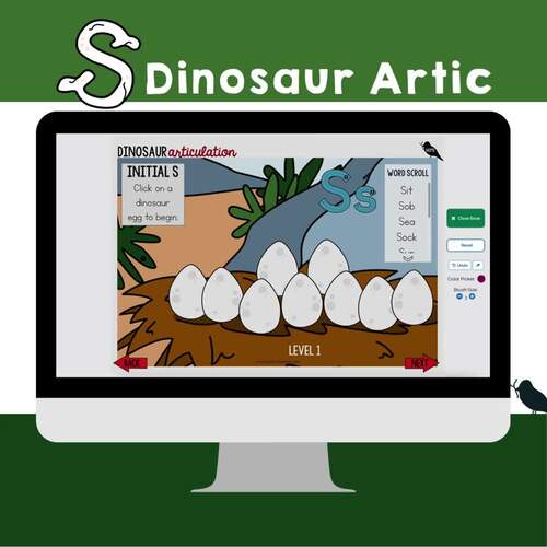 S Articulation & Stopping: Dinosaur Speech Therapy (Boom™ Cards ...