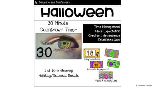 Countdown Timer 30 Minutes | Halloween by Sunshine and Sunflowers
