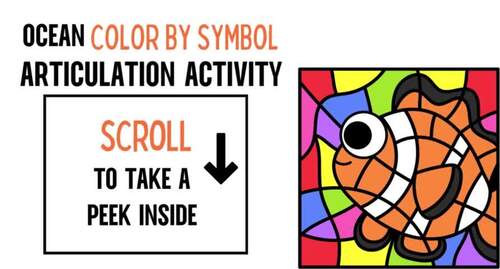 Summer Ocean Animal Articulation Color By Code: SH, CH, TH, J | TPT