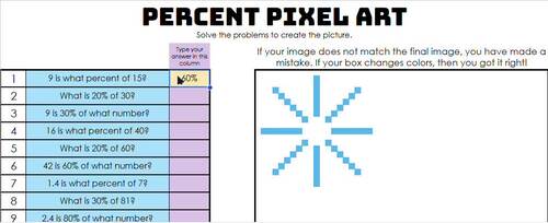 Missing Part, Whole, and Percent Winter Pixel Art- Self-Checking ...