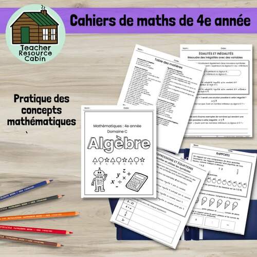 Grade 4 Ontario FRENCH Math Workbook Bundle by Teacher Resource Cabin