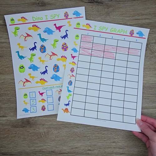 Dinosaur I Spy Activity Printable Pack by HH Fun and Learning | TPT