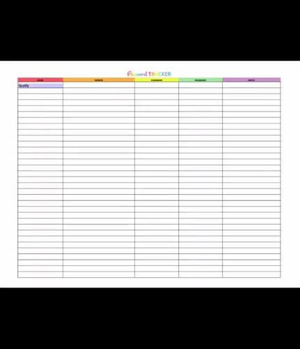 Multi-Color Password Tracker Printable PDF by Mom Money Map | TPT