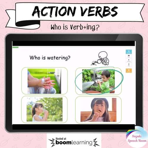 Action Verbs - Who is Verb+ing? - Boom Cards™ Speech Therapy Distance ...