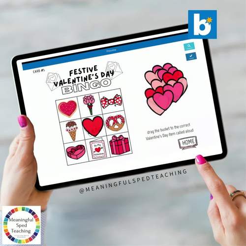 Valentine's Day Bingo Game Boom Cards™ by Meaningful Sped Teaching