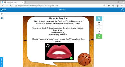 BOOM Cards: Shoot Hoops for /F/ Sounds by Petite Speech Geek | TPT