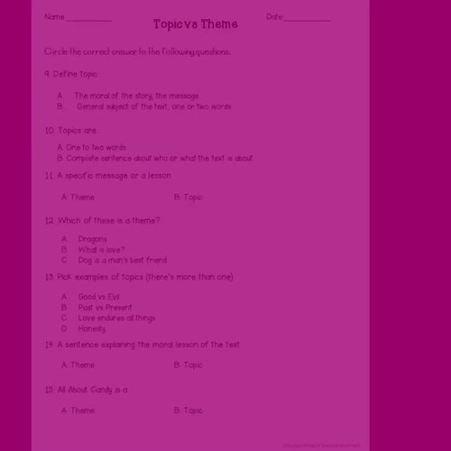 Topic vs. Theme Assessment by Bilingual Teaching Made Easy | TPT