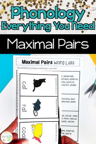 Phonology Speech Therapy Activities Maximal Pairs Oppositions | TPT