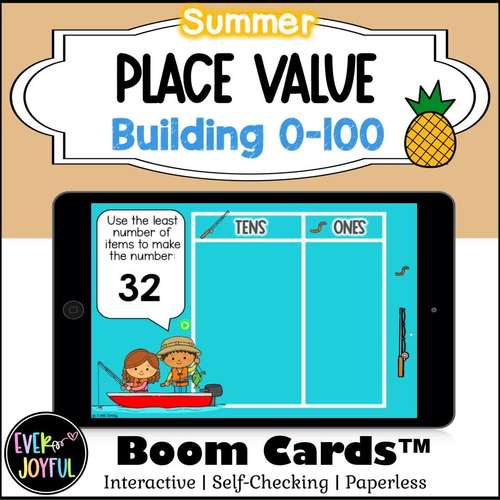 1st Grade Summer Math Boom Cards™ | 2 Digit Place Value - Build It