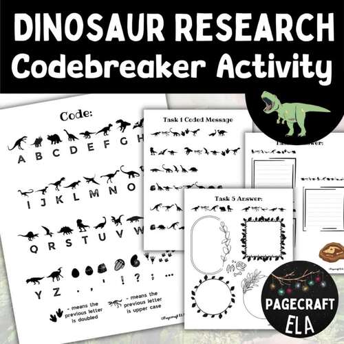 Dinosaur Research Project Codebreaker Tasks | History and ELA Cryptogram