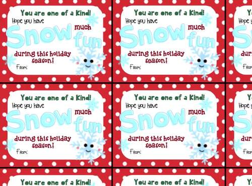 Cute Snowflakes Winter Holiday (Christmas) Gift Tag- You are one of a kind!