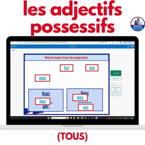 adjectifs possessifs French Possessive Adjectives Boom™ Cards Digital ...