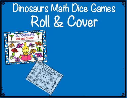 Dinosaurs Themed Math Center Dice Games Two & Three Addend Addition