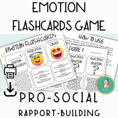 Emotion Flashcards Game, SEL, Feelings Identification, Feelings Exploration