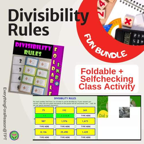 Divisibility Rules FUN BUNDLE: Foldable + Self-graded Activity | TPT