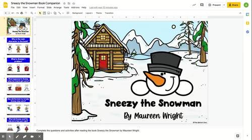Sneezy the Snowman DIGITAL Book Companion for Special Education | TPT