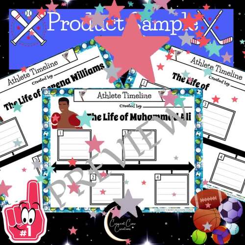 25 Great Athlete 4-Space Timeline Research Project Activity Templates